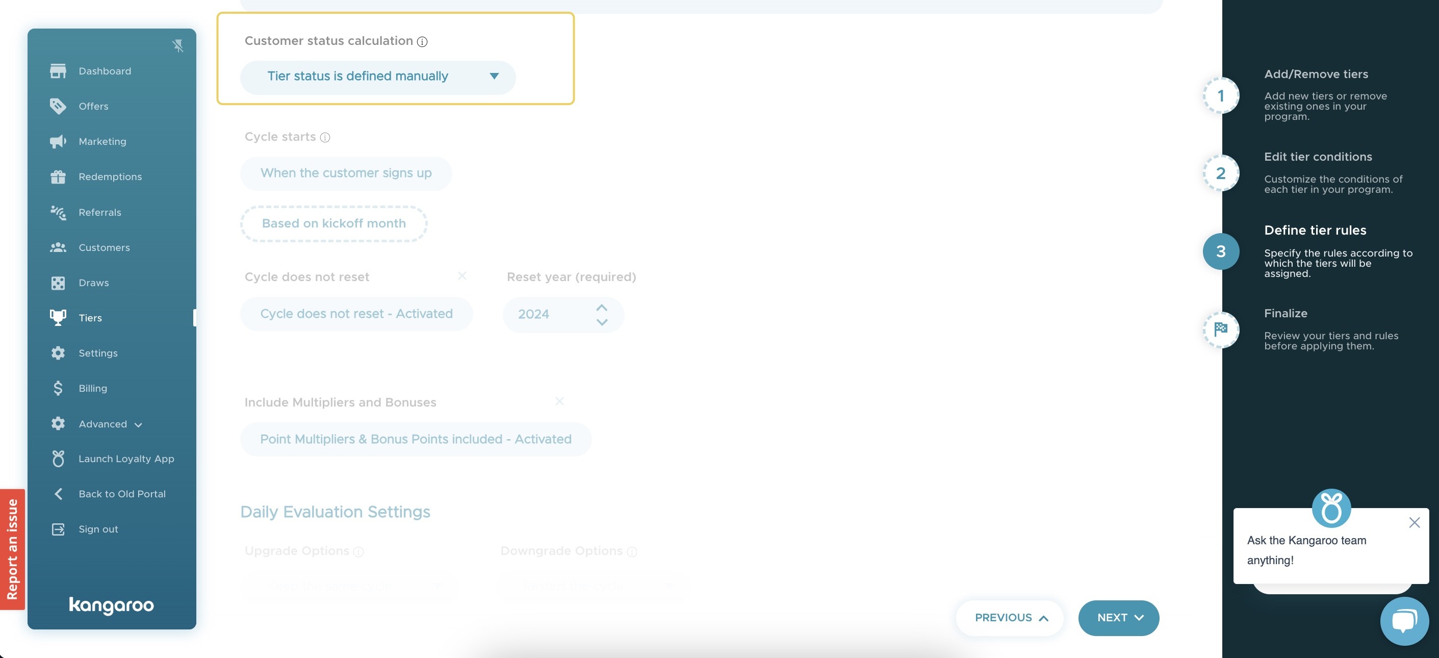 Tier Calculation's explanation